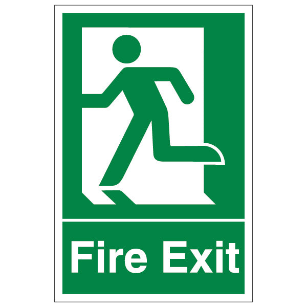 Fire Exit Safety Sign Portrait Emergency Escape For Staff – SafetySignBase