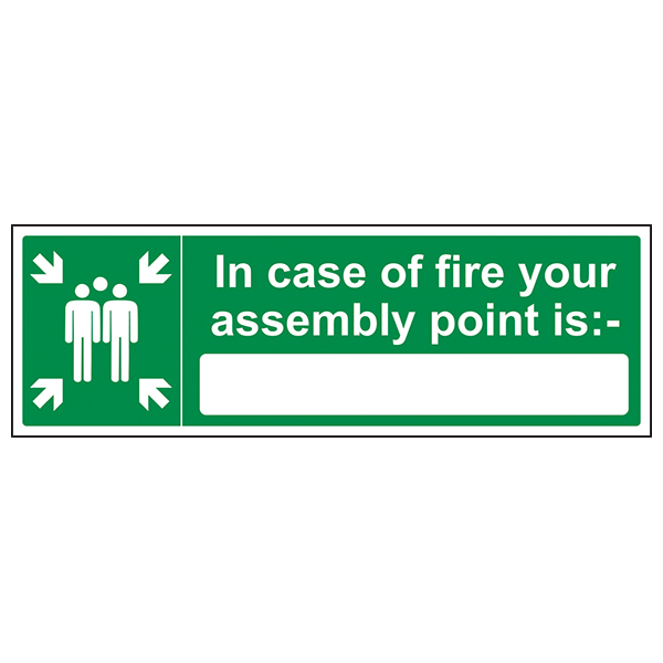 Fire Assembly Point Safety Sign Clear Compliant For Office – SafetySignBase
