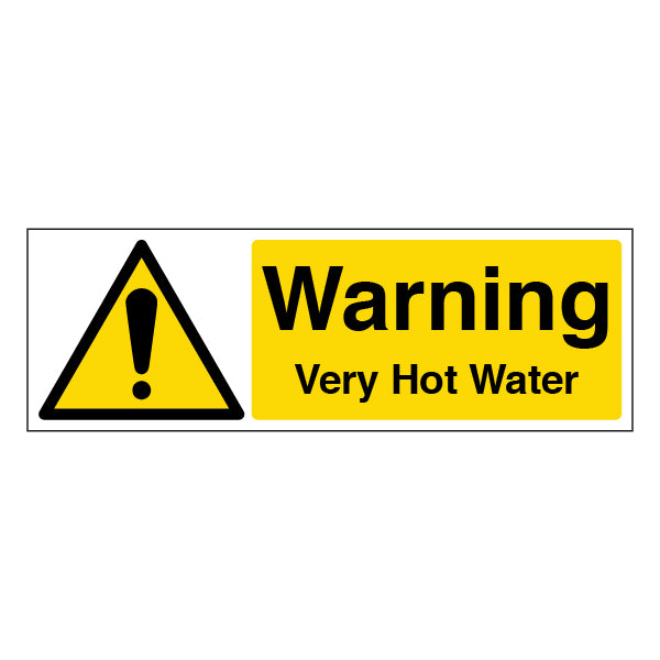 Warning Very Hot Water Safety Sign High Visibility Work – SafetySignBase