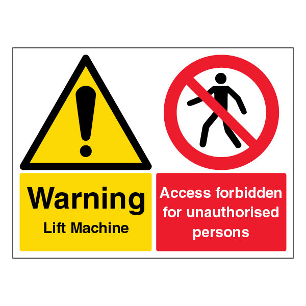 Warning Lift Safety Sign EN ISO Compliant For Workplace – SafetySignBase